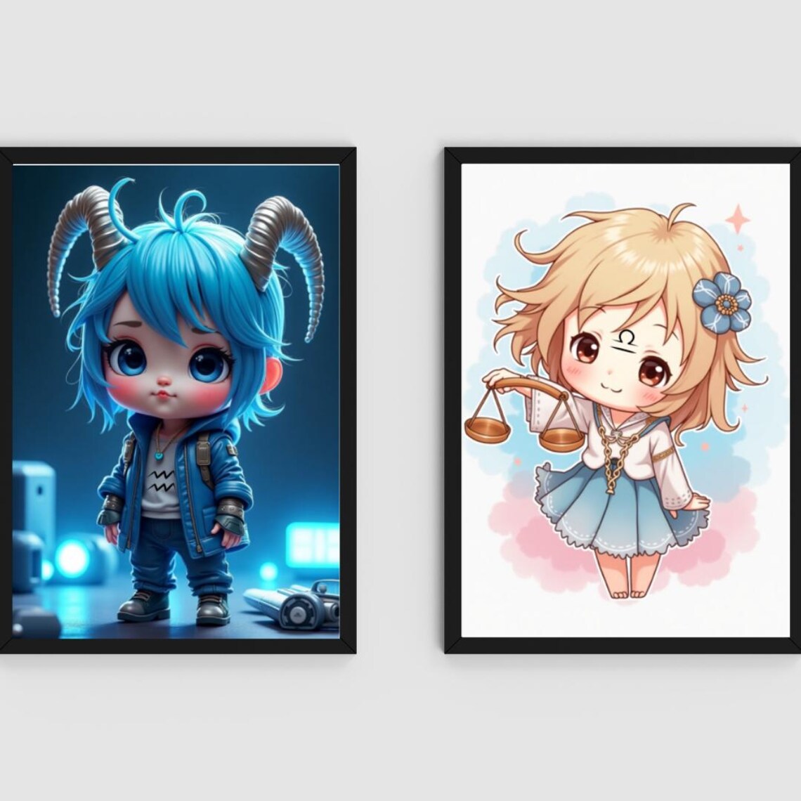 Chibi Zodiac Kids Printable Art Bundle – All 12 Astrology Signs | Cute ...