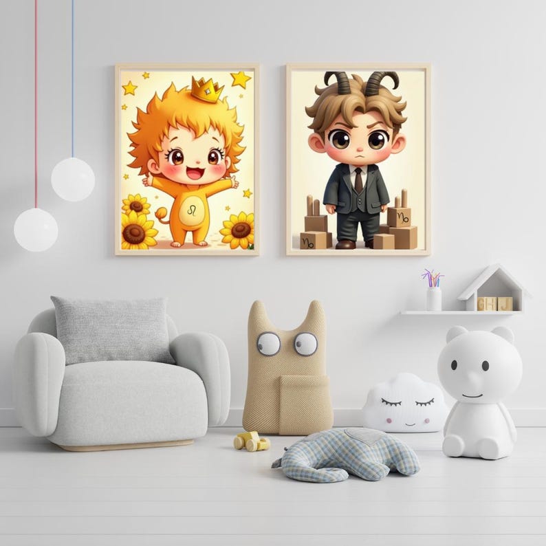 Chibi Zodiac Kids Printable Art Bundle – All 12 Astrology Signs | Cute ...