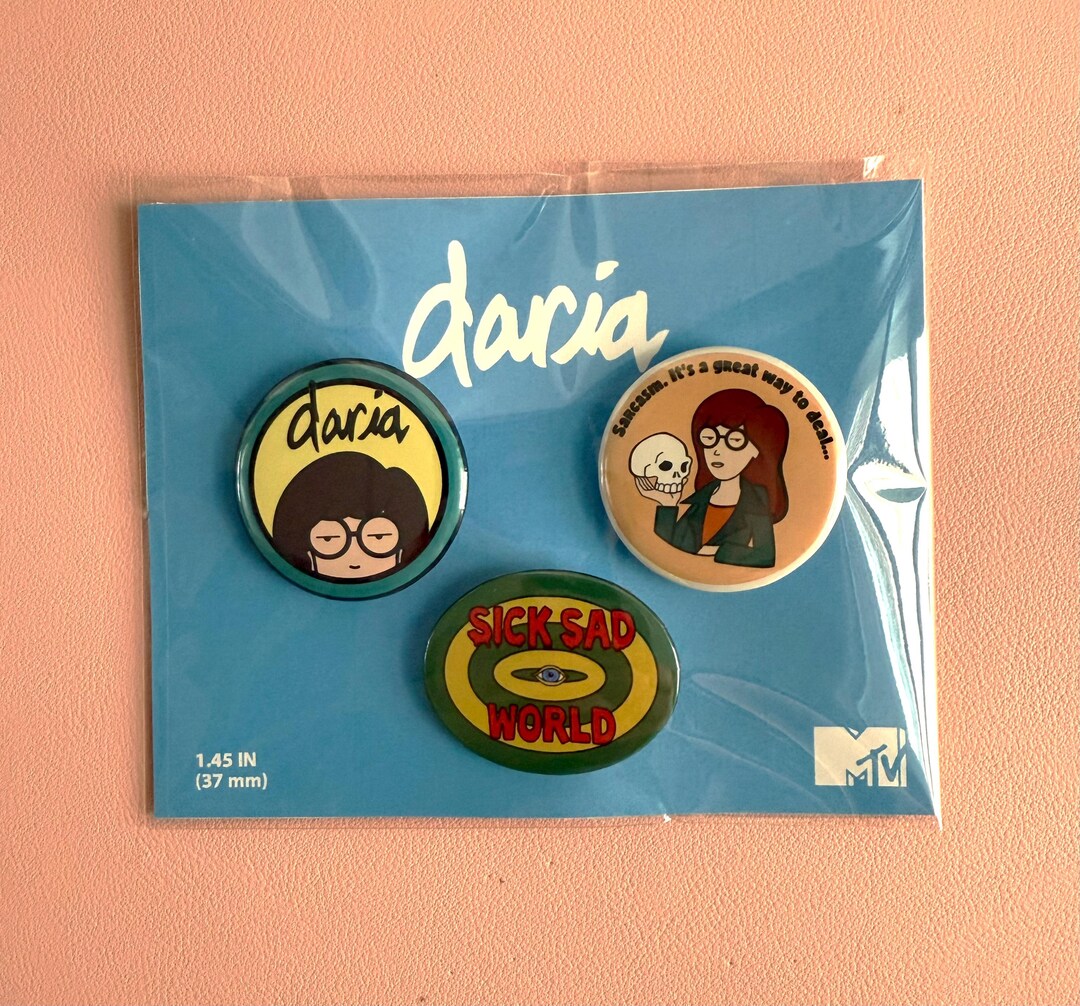 Daria MTV Pins. Set of 3. Size 1.45 In. (37 Mm) - Etsy