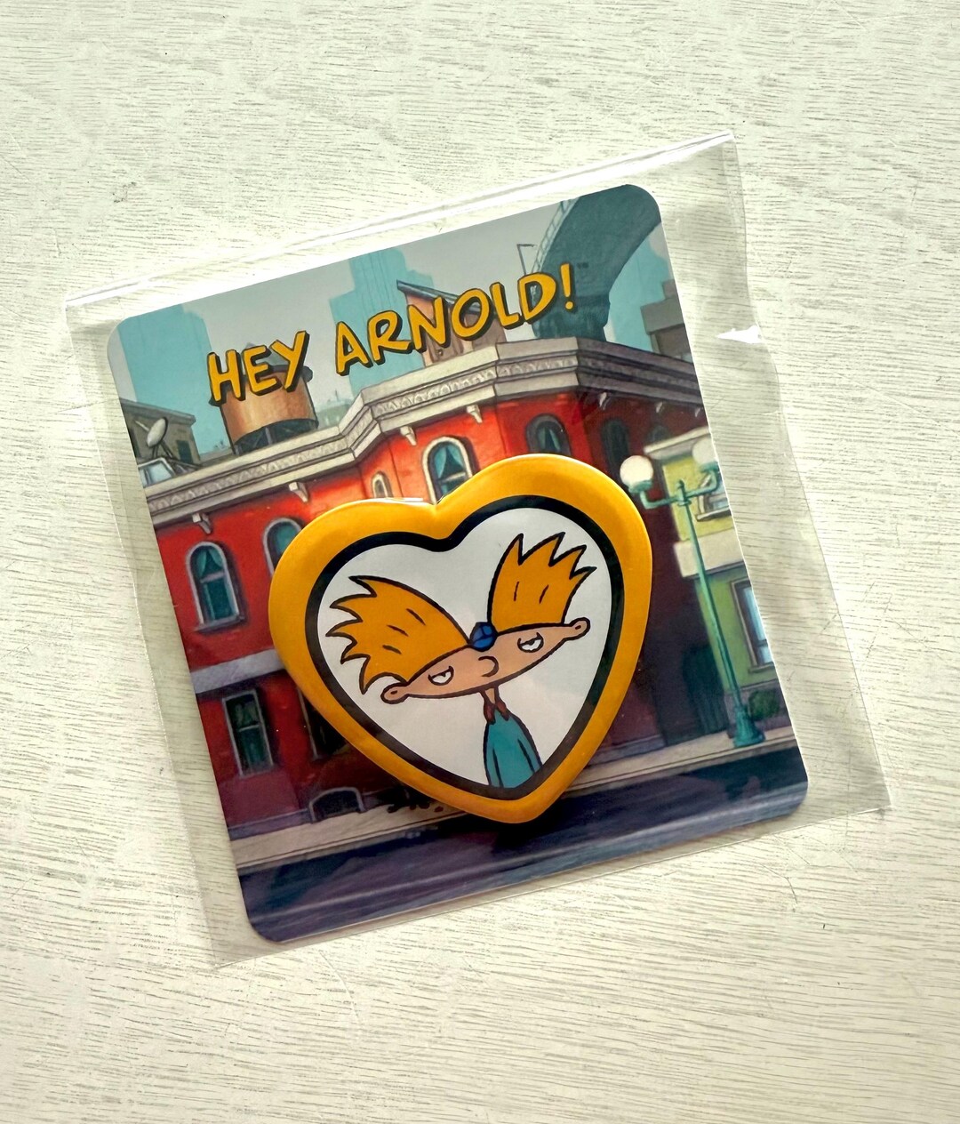 Hey Arnold! Heart Shape Pin Design - Etsy