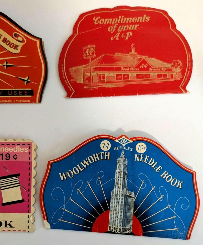 Vintage Sewing Notions Set: 1930s-60s Graphic Ephemera, Needle Books ...