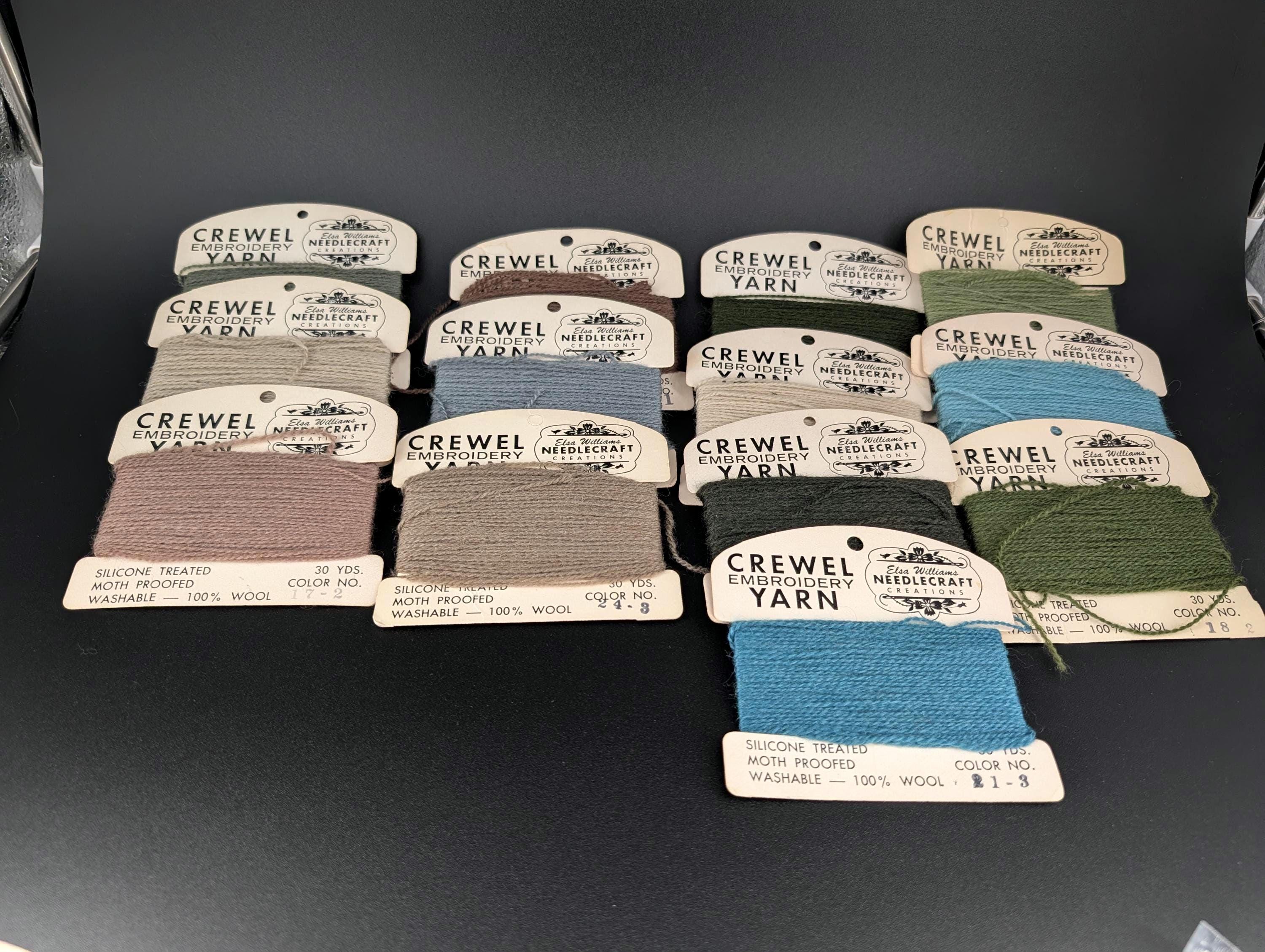 Vintage Crewel Yarn Lot – Elsa Williams Wool Embroidery Thread – 13 ...