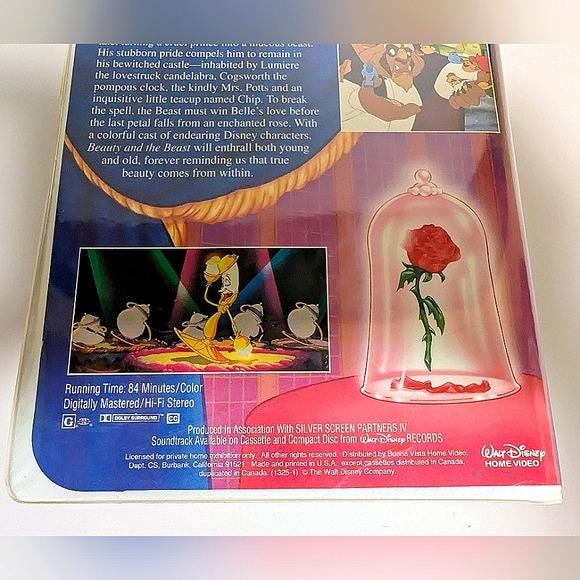 VHS Beauty and the Beast Movie VHS #1325 Disney Black Diamond Edition ...