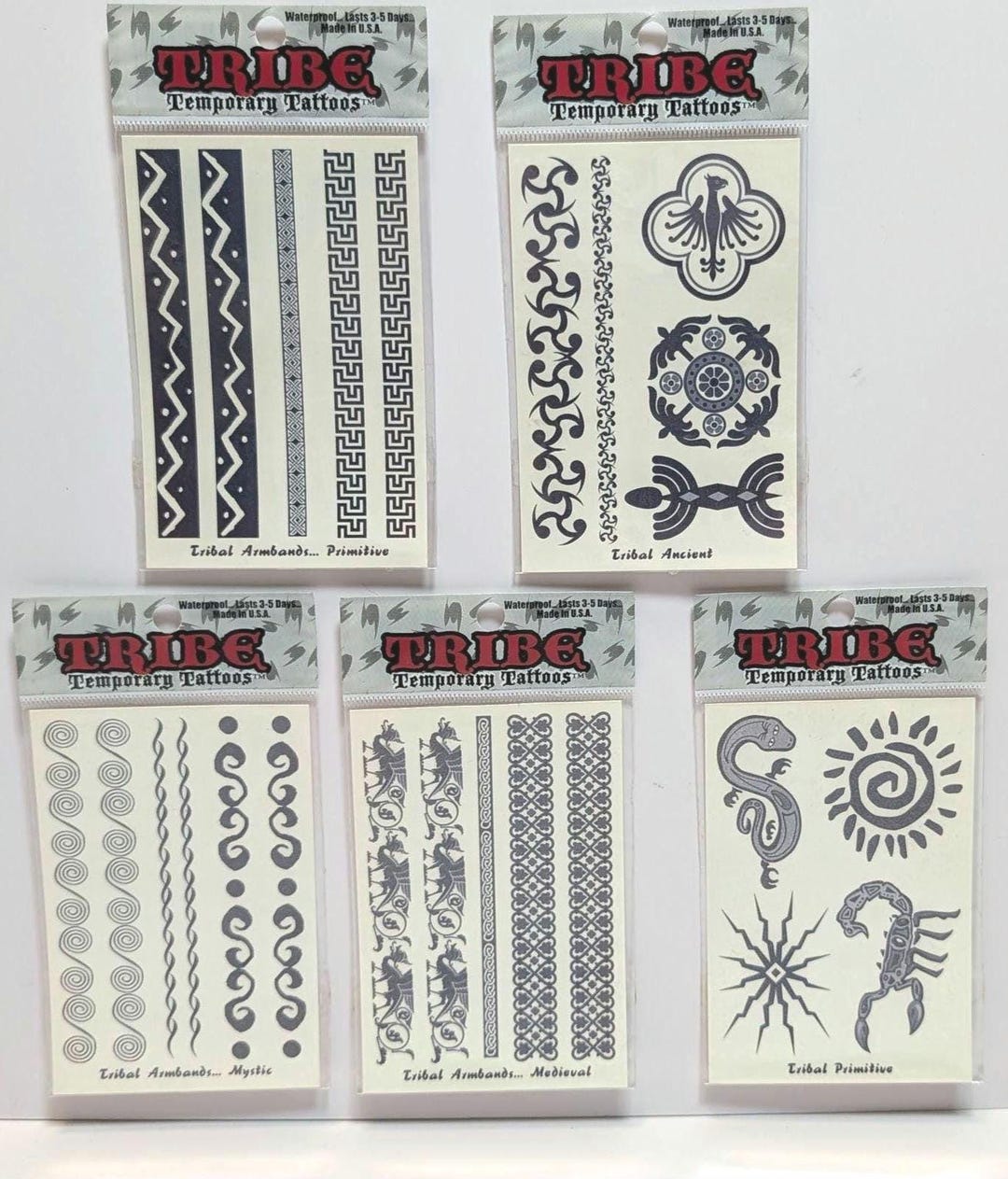 5 Sheets TRIBE Vintage Tattoos Wild Fish Designs – Armbands, Primitive ...