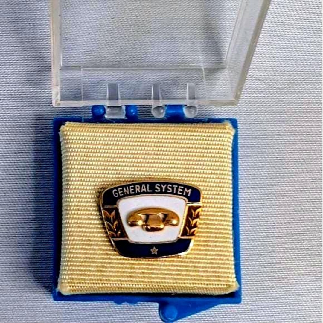 Telephone Blue & White Employee 10K Gold Pin "general Systems" Enamel ...