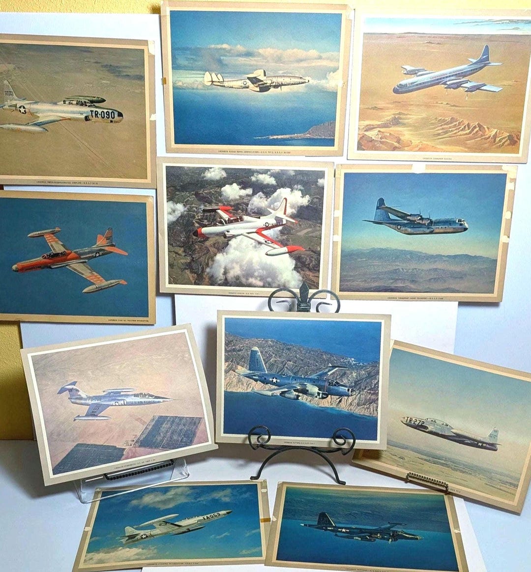 12 Lockheed Aircraft Prints: 1950s Cold War Aviation, Aviation Décor ...