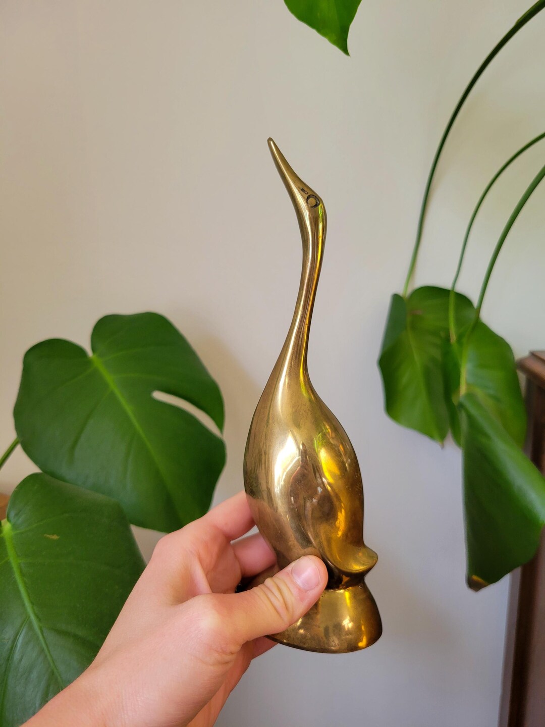 Vintage Brass Crane Figurine – Mid-century Modern Bird Sculpture ...