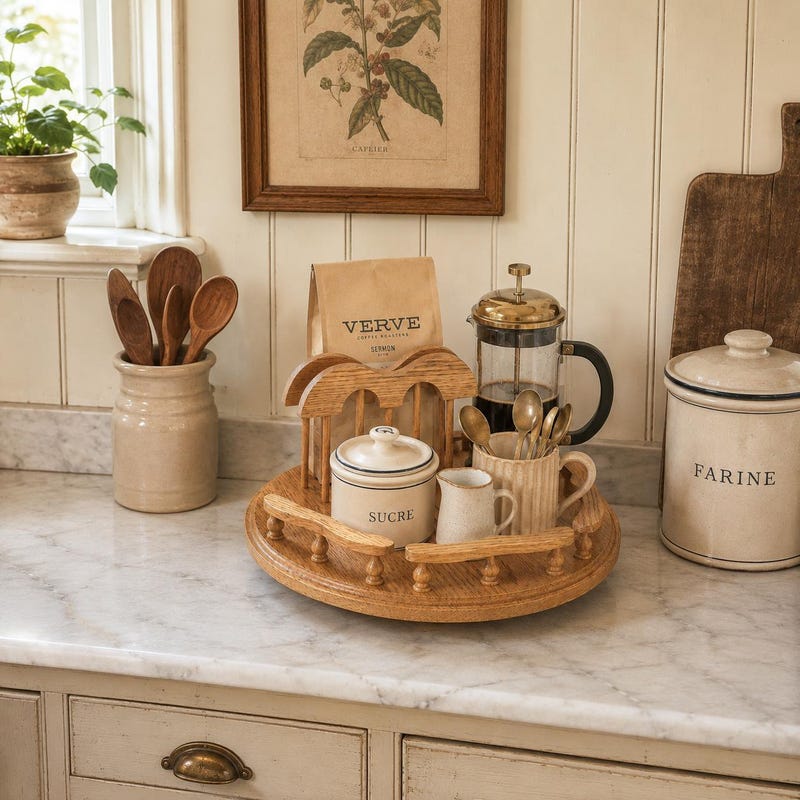 Vintage Oak Lazy Susan - Etsy