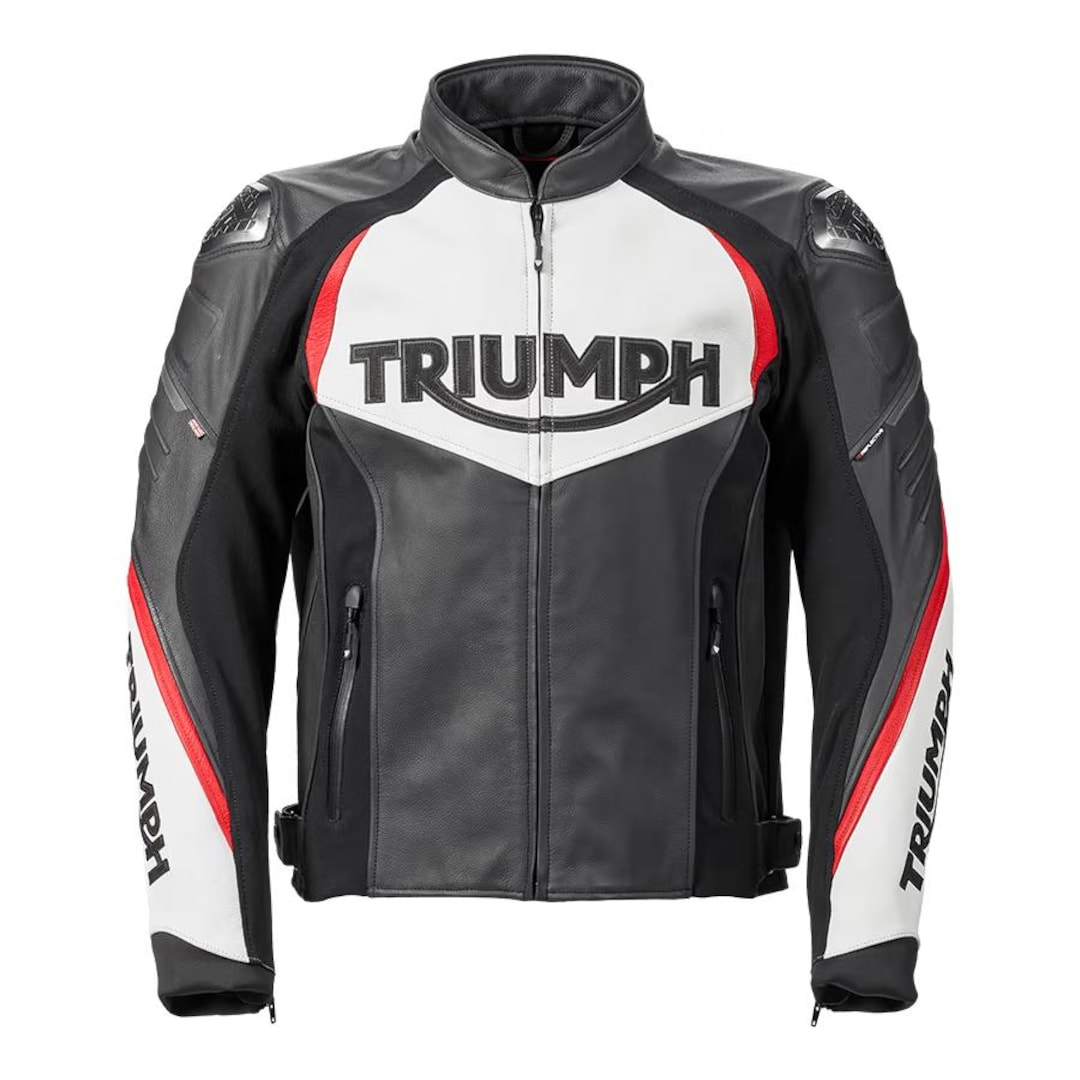 Triumph Leather Motorcycle Jacket: Armored Biker Riding Gear - Etsy