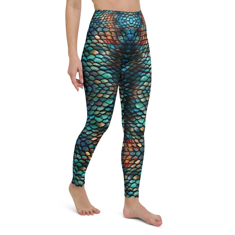 Dragon Scales Leggings: Visionary Art Rave Yoga Mermaid Pants - Etsy