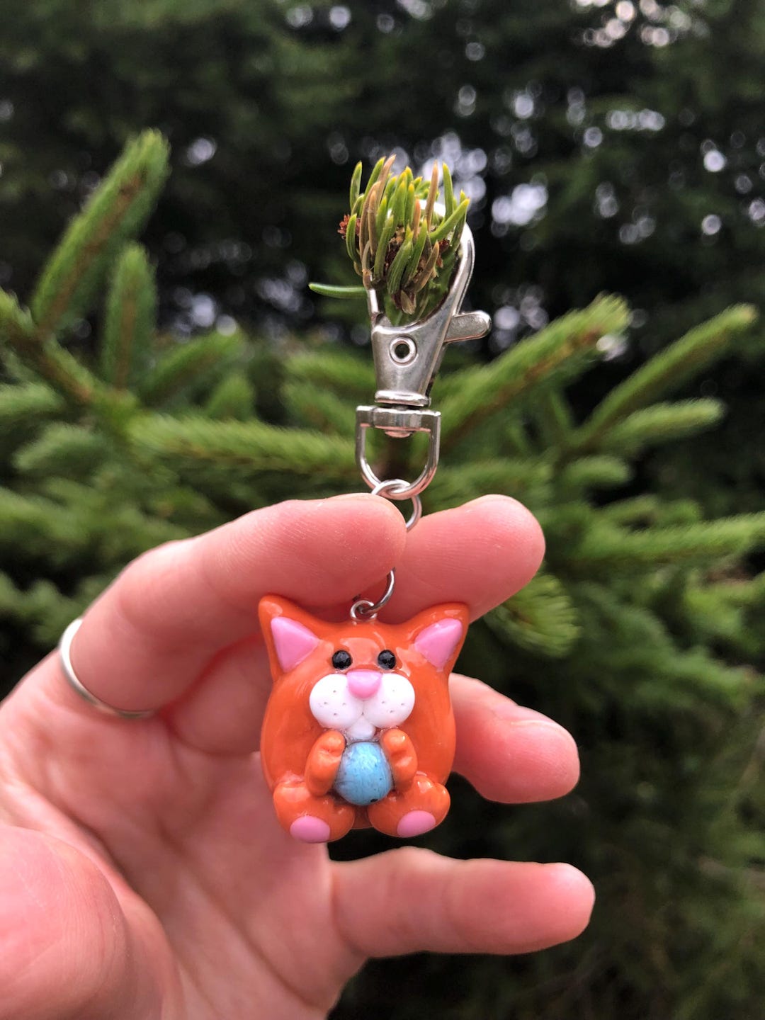 Thoughtfully Made Cat Polymer Keychain, Sealed With Resin. Fun, Cute ...