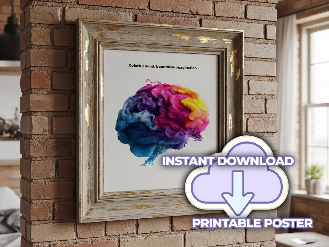 Colorful ADHD Brain Art Print | Boundless Imagination | Neurodiversity ...