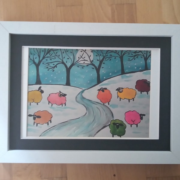 Sheep Fun Watercolor Paintings - Etsy