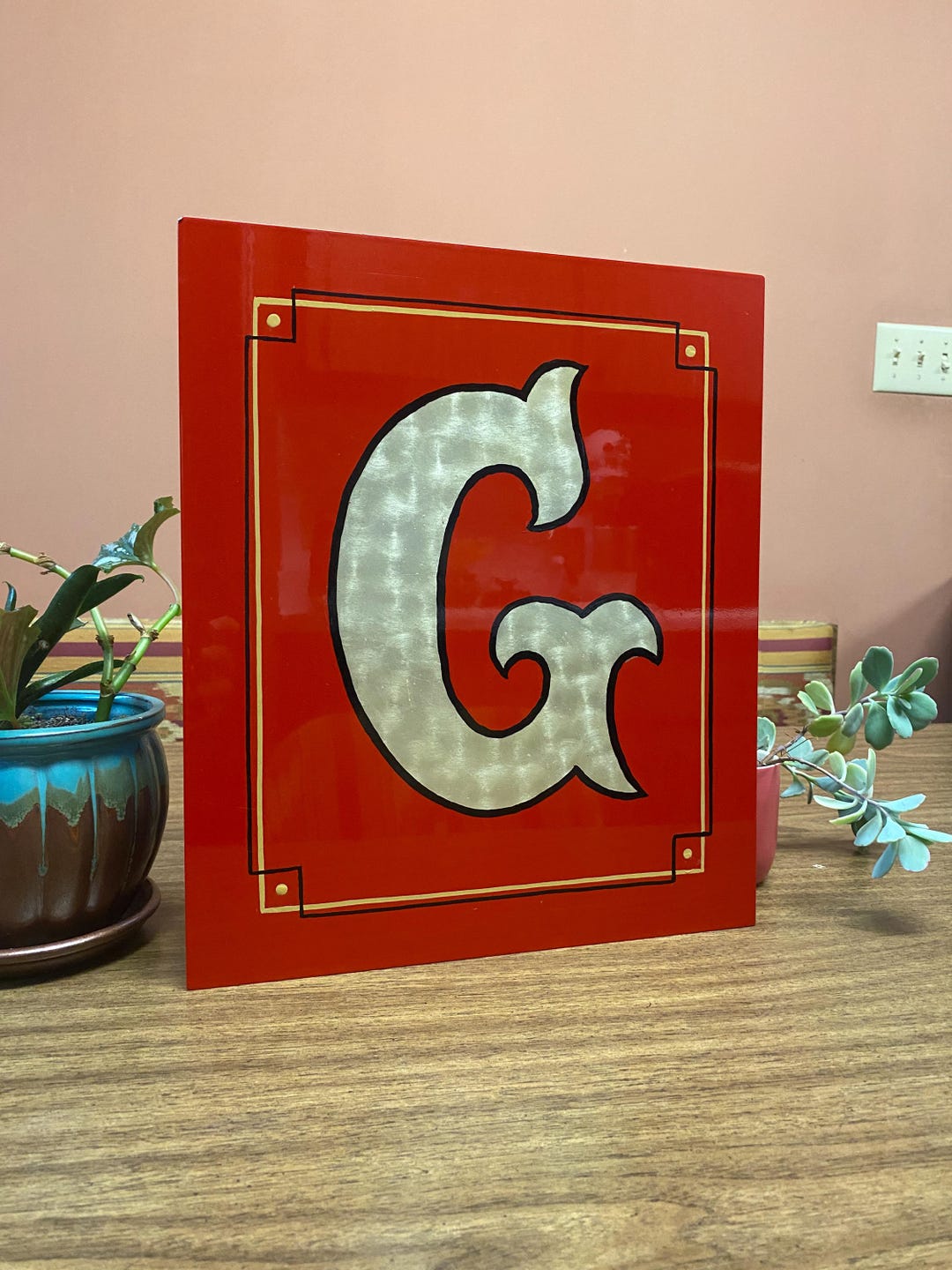 Personalized Gold Leaf Monogram - Etsy