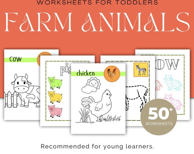 Workbook Farm Animals - Digital File - Etsy Canada