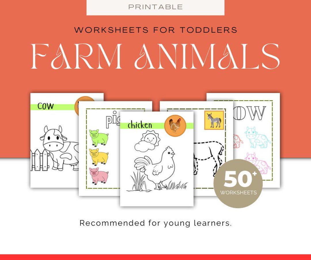 Farm Animals Worksheets, Printable Farm Animals Bundle, Farm Animals ...