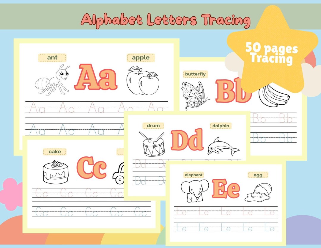 Alphabet Letters Tracing Activity, Worksheets for Preschool and ...