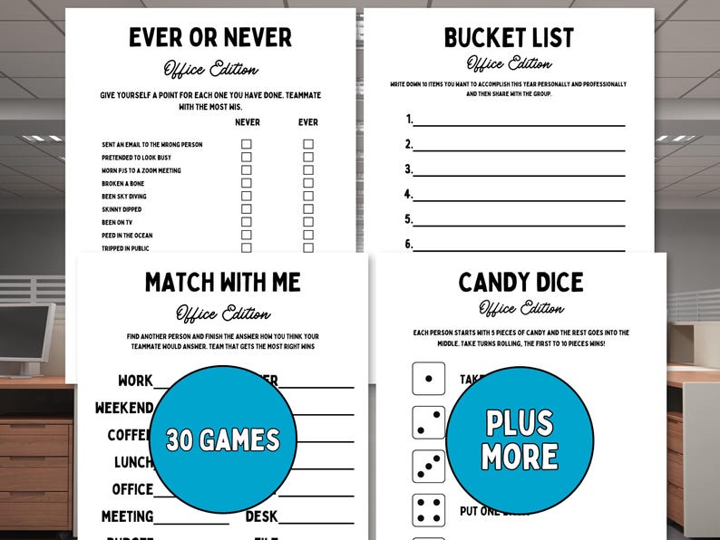 Printable Office Party Games, Team Building Icebreaker (PDF Download ...