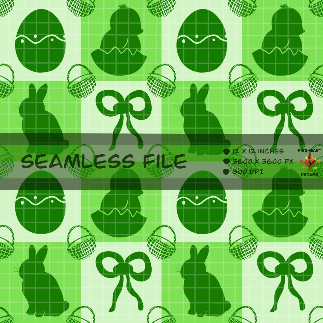 Easter Seamless Pattern PNG | Coquette Spring Bunny & Chick Digital ...
