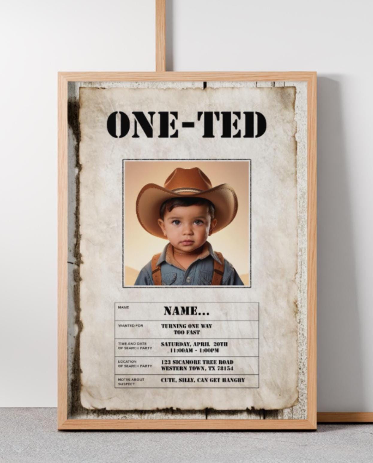 Editable Wanted Western Poster - First Birthday Invitation - Etsy
