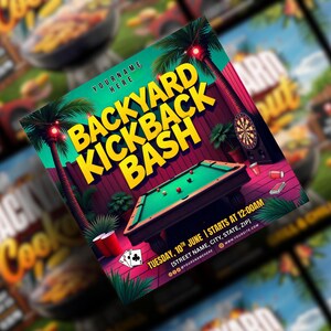 Backyard Kickback Party Flyer Template, Summer Games Vibe Invite (canva ...