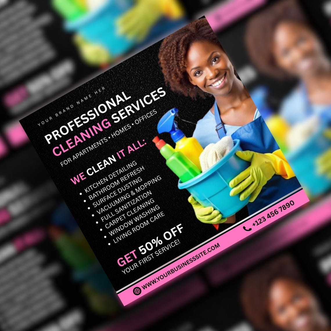 Cleaning Services Flyer, DIY Flyer Template Design, Professional Cleaning Flyer, Maid Service ...