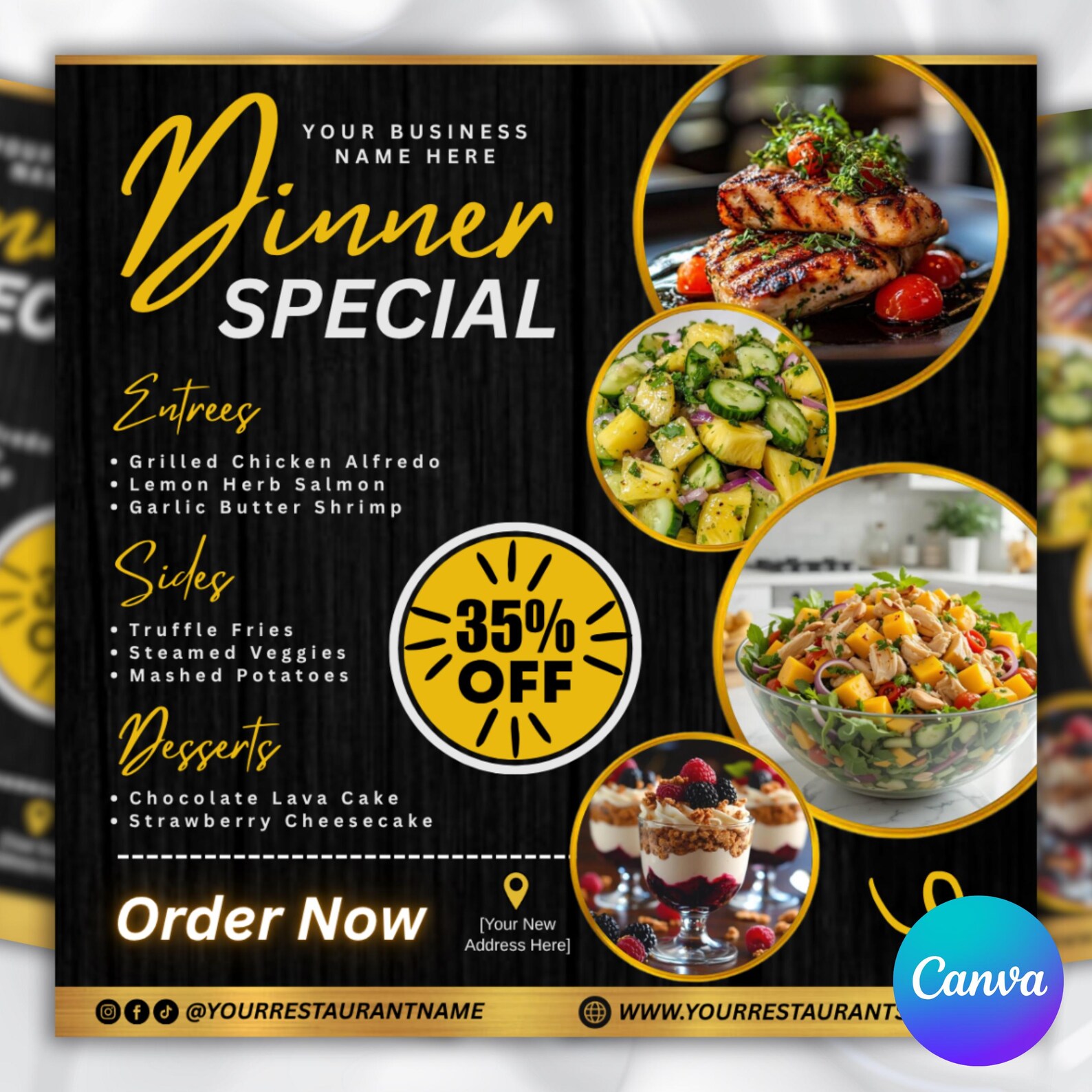 Dinner Special Flyer, Restaurant Menu Flyer,dinner Deals Flyer, Small ...