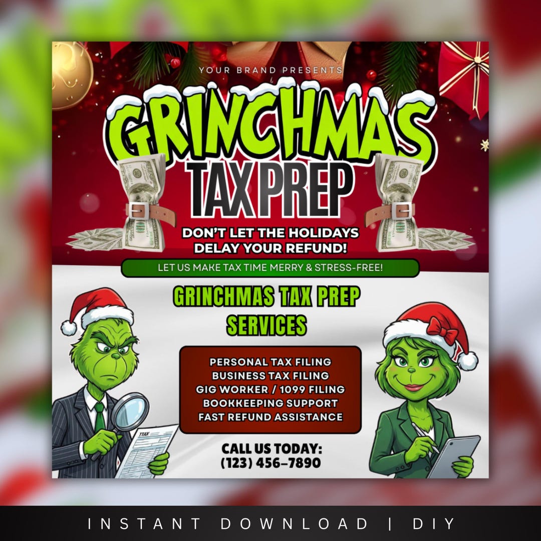 Christmas Tax Prep Flyer, Holiday Tax Preparer & Credit Repair ...