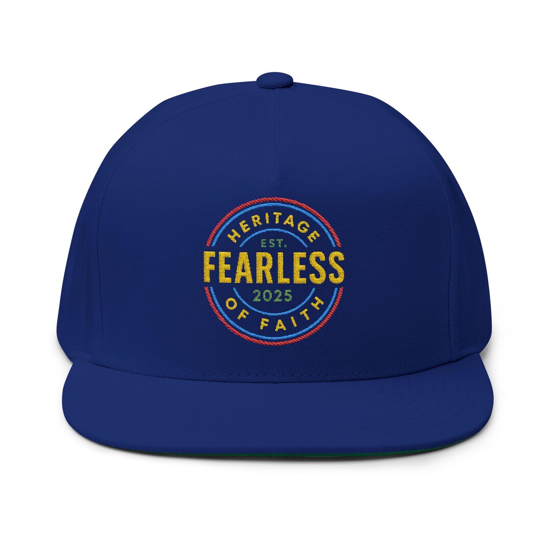 Colorful Fearless Flat Bill Cap, Embroidered Cap, Custom Snapback, Gift ...