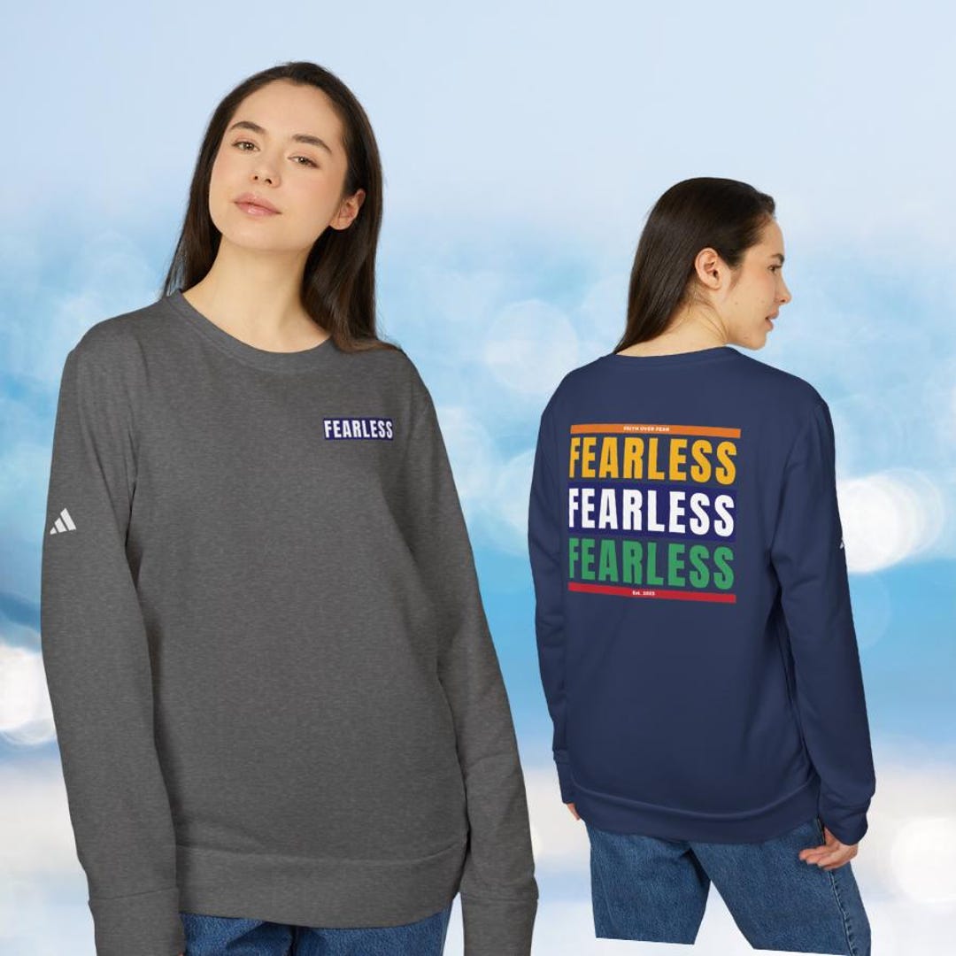 BOLD Colorful Fearless Adidas Fleece Sweatshirt | Cozy Unisex Apparel ...