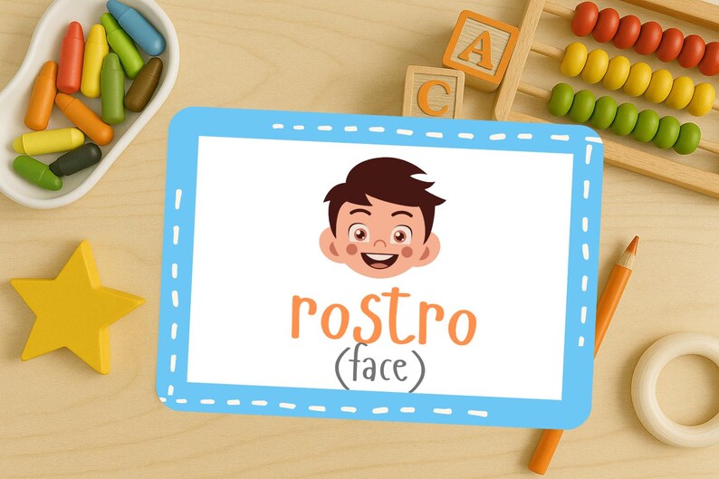Spanish English Flashcards – Body Parts & Numbers 1–10 – Cute Dog Theme ...