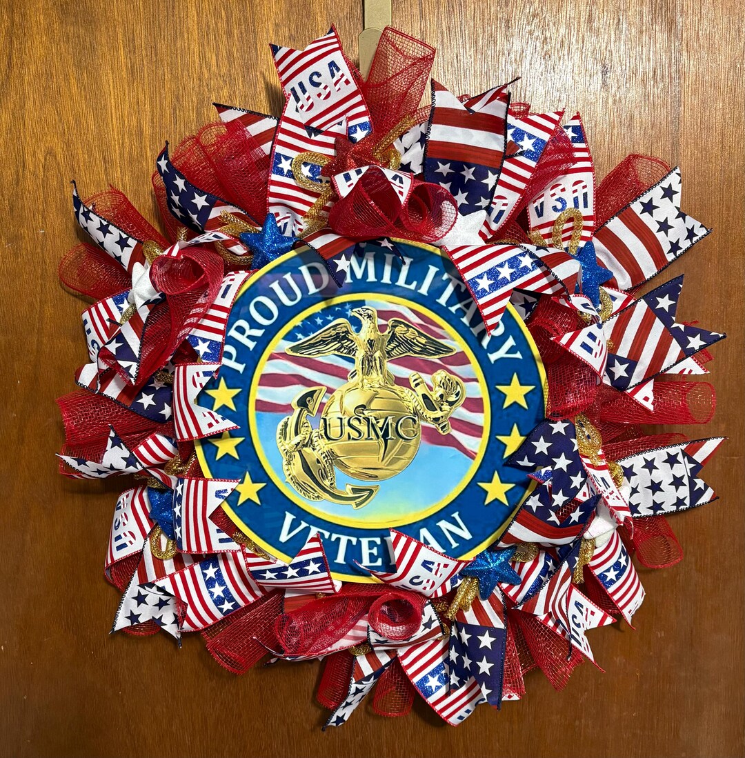 USMC Proud Military Veteran Wreath - Etsy