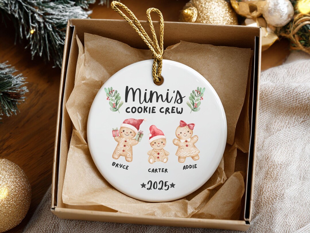 Custom Family Cookie Crew Ornament | Personalized Gingerbread Ornament ...