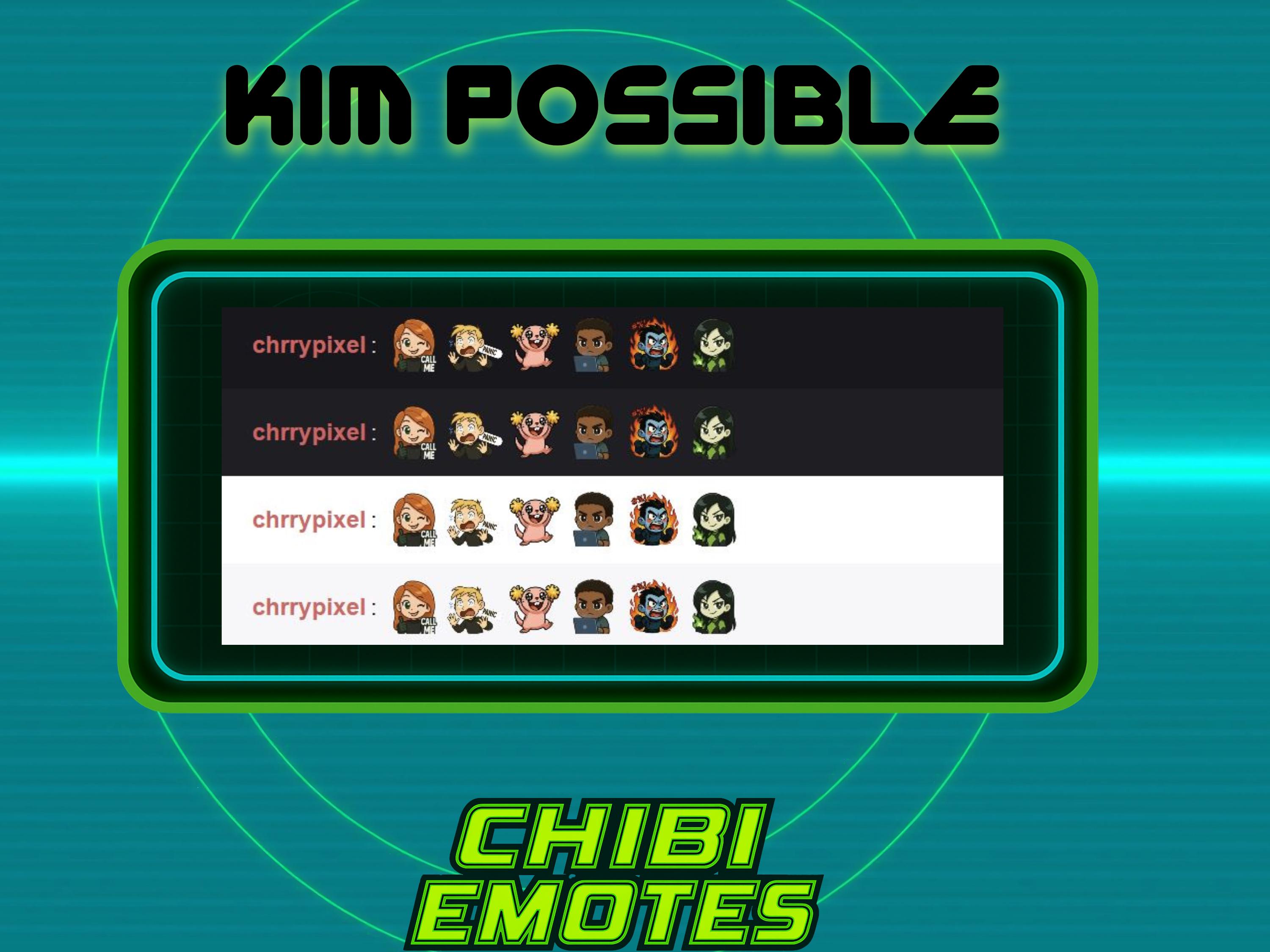 Kim Possible Inspired Chibi Emote Pack | Twitch/discord/youtube/kick ...
