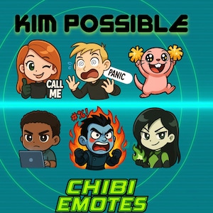 Kim Possible Inspired Chibi Emote Pack | Twitch/discord/youtube/kick ...