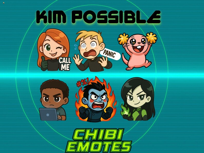 Kim Possible Inspired Chibi Emote Pack | Twitch/discord/youtube/kick ...