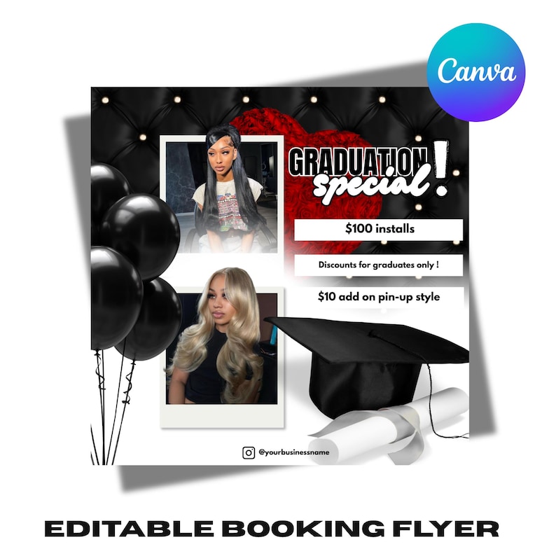 CANVA Template | Graduation Booking Flyer, Graduation Special, Makeup ...
