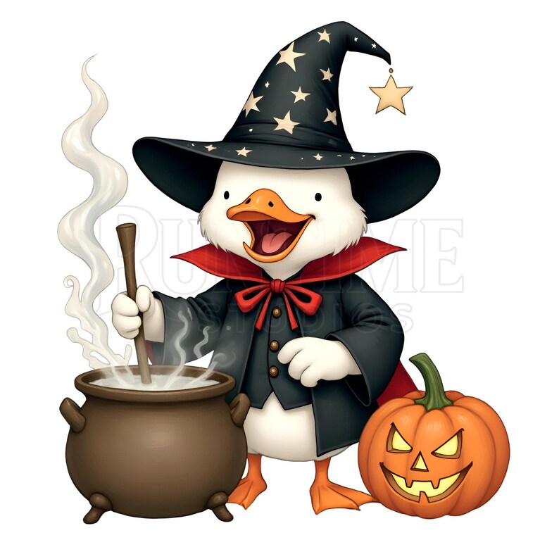 Halloween Wizard Duck Clipart – Fall Kids Art PNG (digital Download) - Etsy
