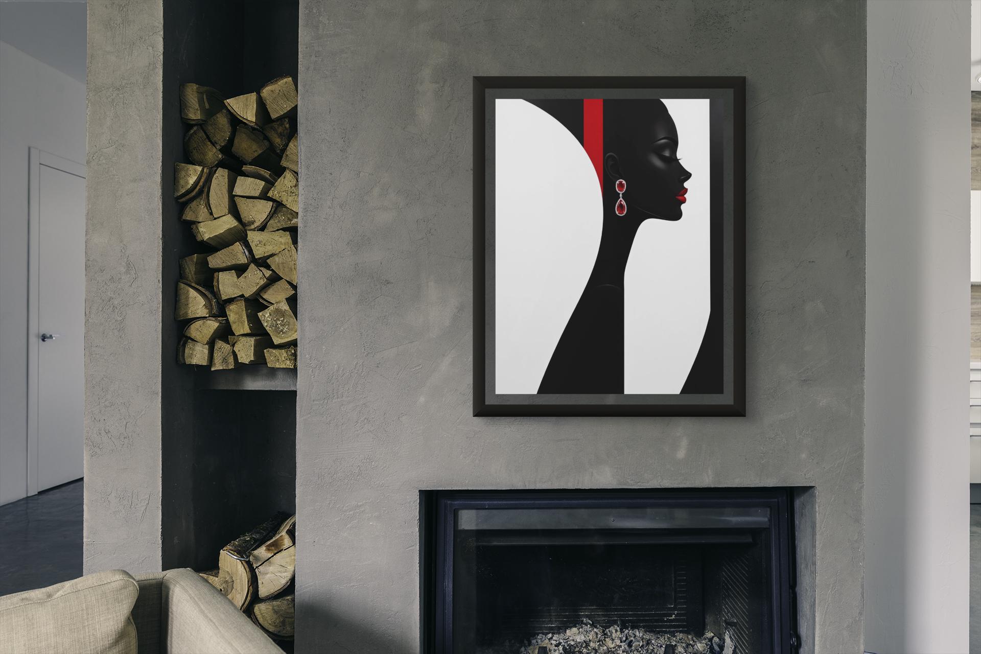 Ruby Silhouette - Noir Glamour Series #7 | Red Black White Wall Art ...