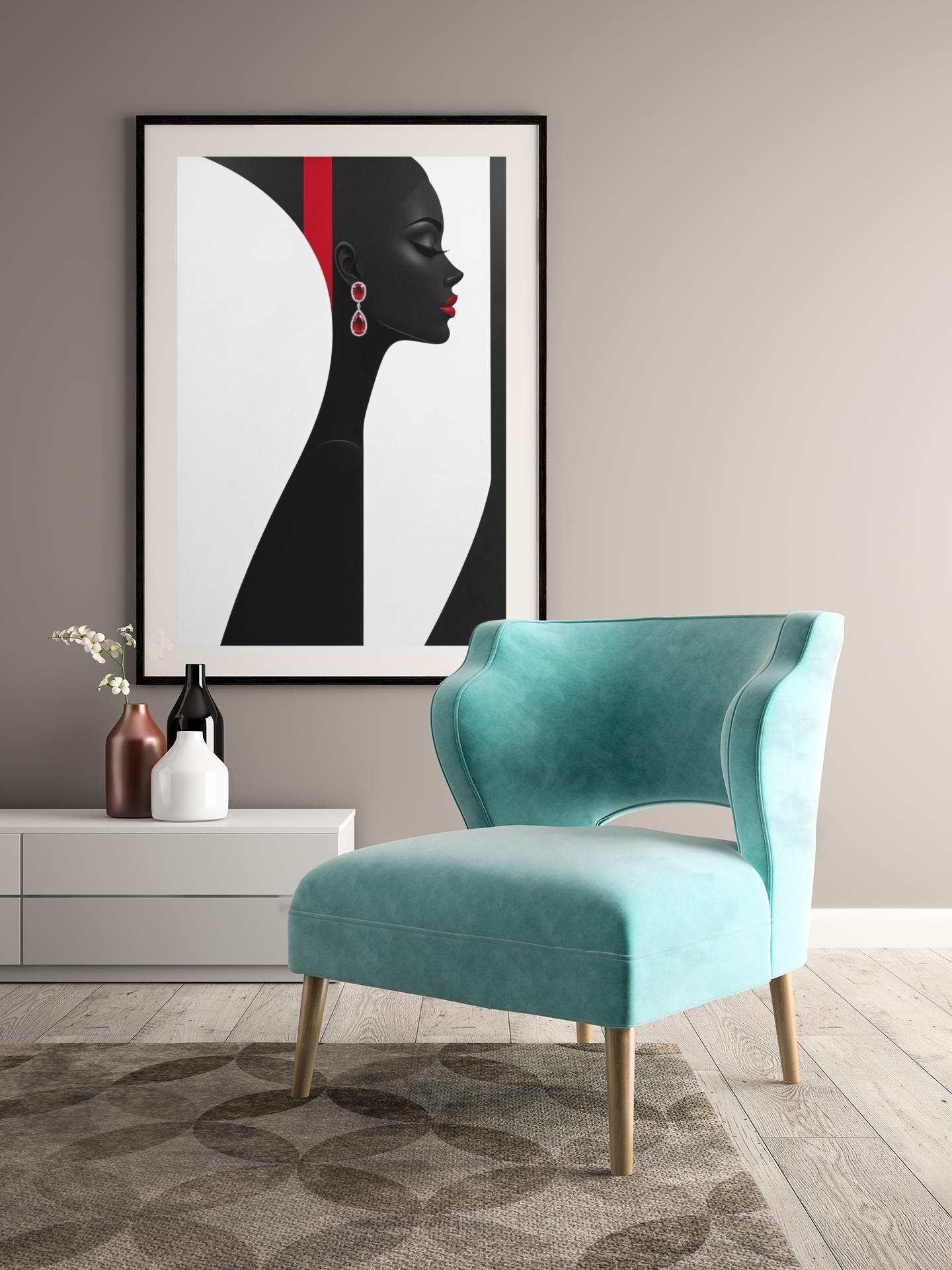 Ruby Silhouette - Noir Glamour Series #7 | Red Black White Wall Art ...