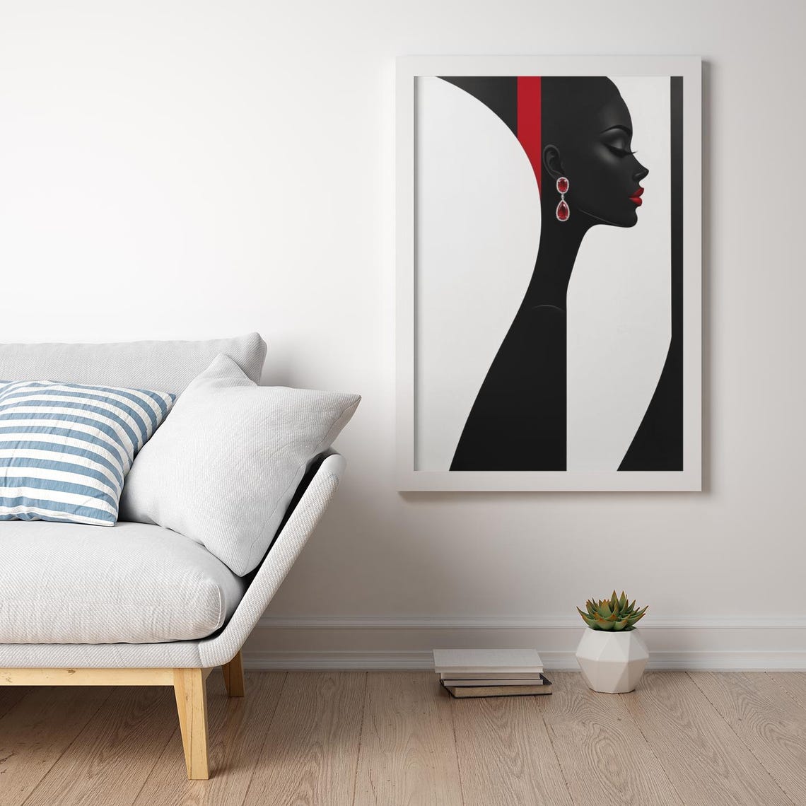 Ruby Silhouette - Noir Glamour Series #7 | Red Black White Wall Art ...