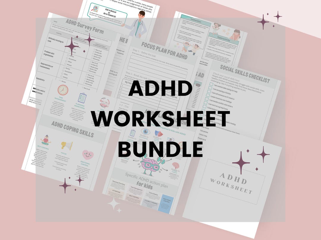 Done-for-you ADHD Worksheet Template | 8 Printable Pages | Easy English ...