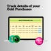Gold Investment Tracker Spreadsheet: Excel Template, Resale Comparison ...