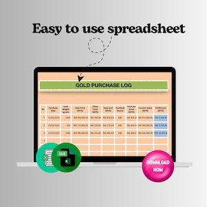 Gold Investment Tracker Spreadsheet: Excel Template, Resale Comparison ...