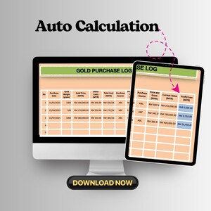 Gold Investment Tracker Spreadsheet: Excel Template, Resale Comparison ...