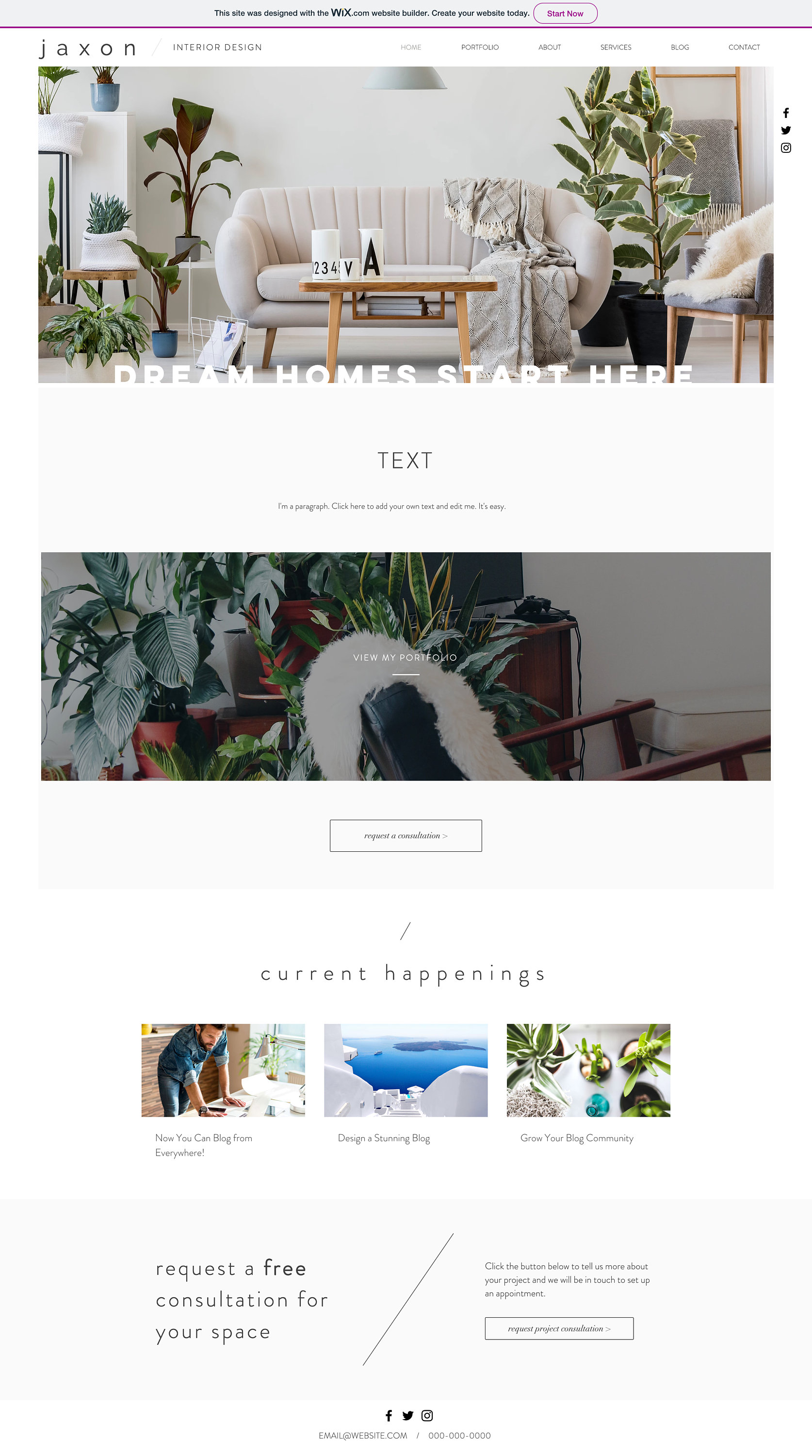 Wix Website Template for Interior Design | Interior Designer ...