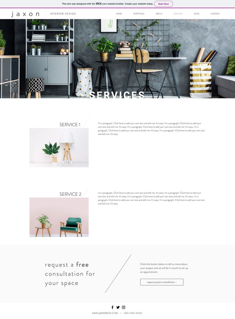 Wix Website Template for Interior Design | Interior Designer ...