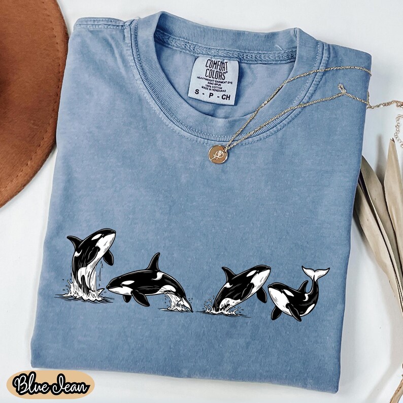 Minimalist Orca Shirt: Coastal Wildlife Gift, Killer Whale Nature Tee ...