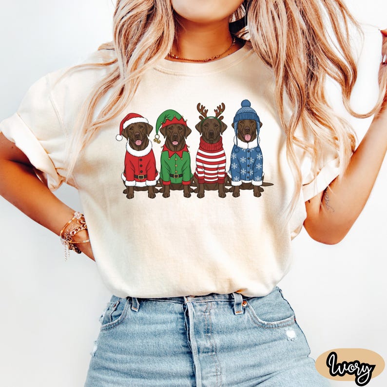 Christmas Chocolate Lab Shirt: Labrador Dog Lover Gift, Lab Mom Tee - Etsy