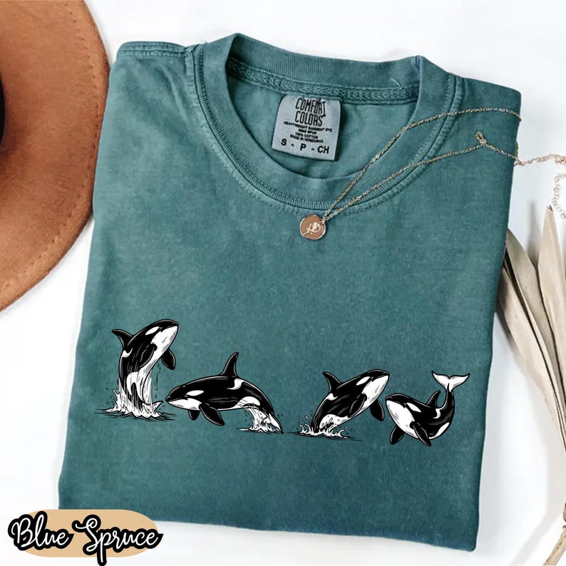 Minimalist Orca Shirt: Coastal Wildlife Gift, Killer Whale Nature Tee ...